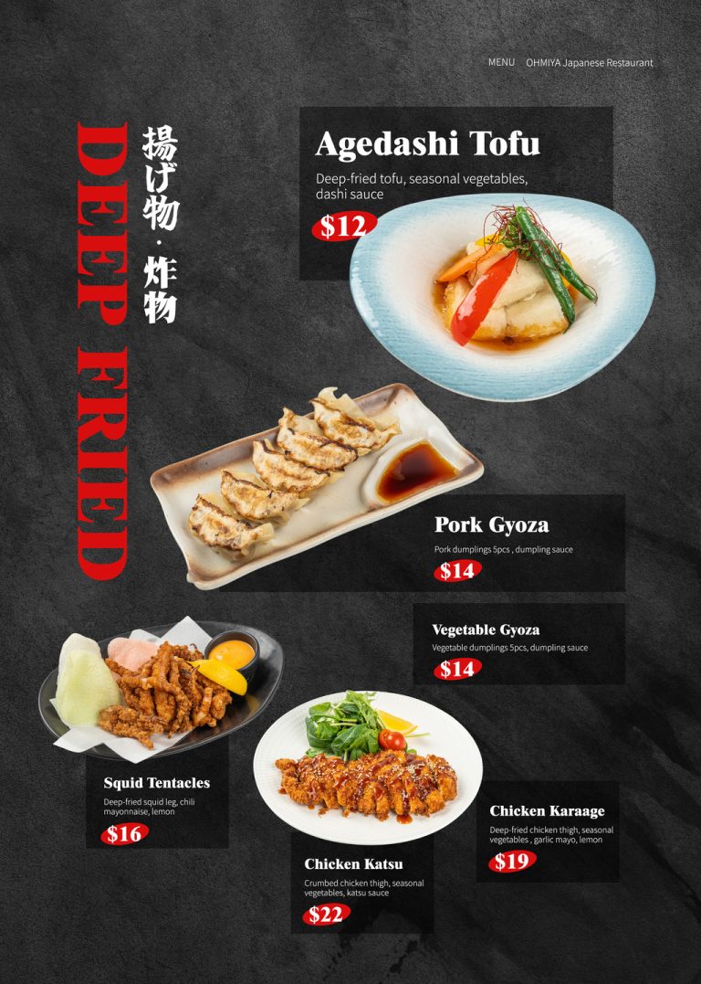 OHMIYA Japanese Restaurant | Menu